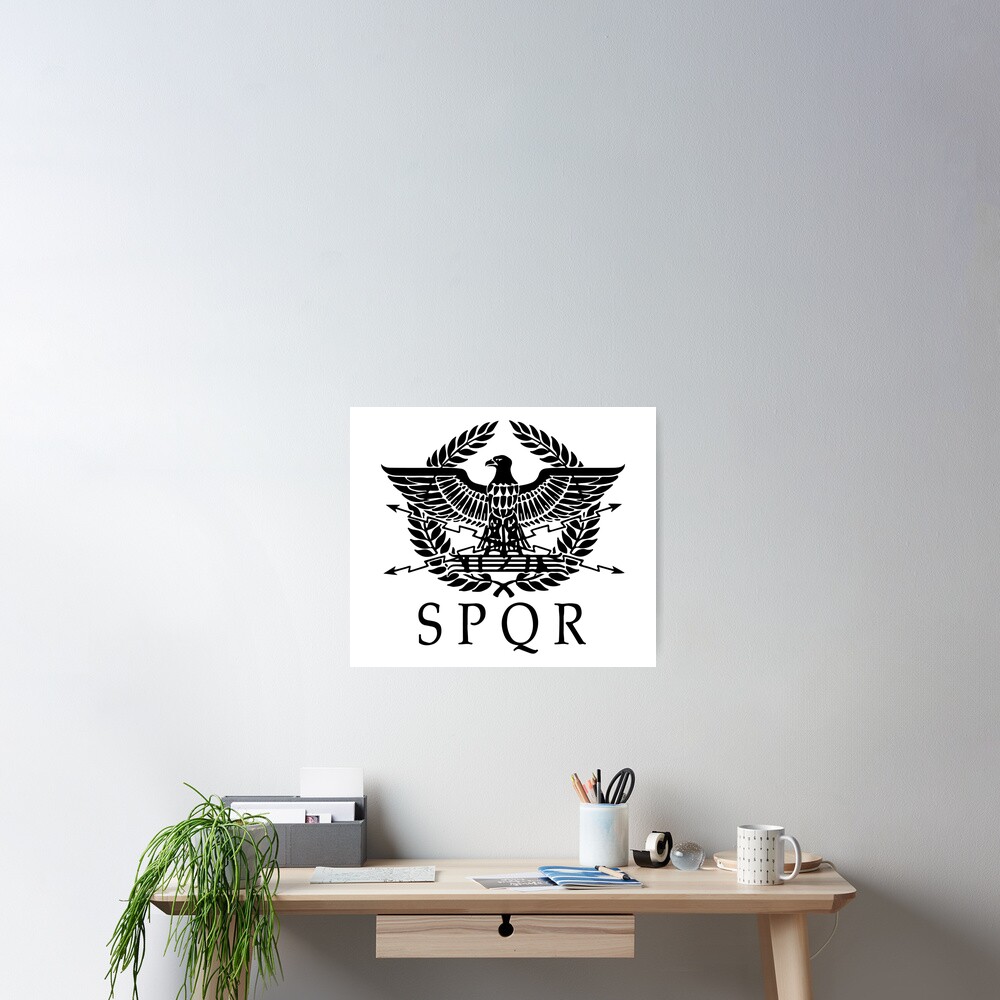 "SPQR (White and Black)" Poster for Sale by Mercatus | Redbubble