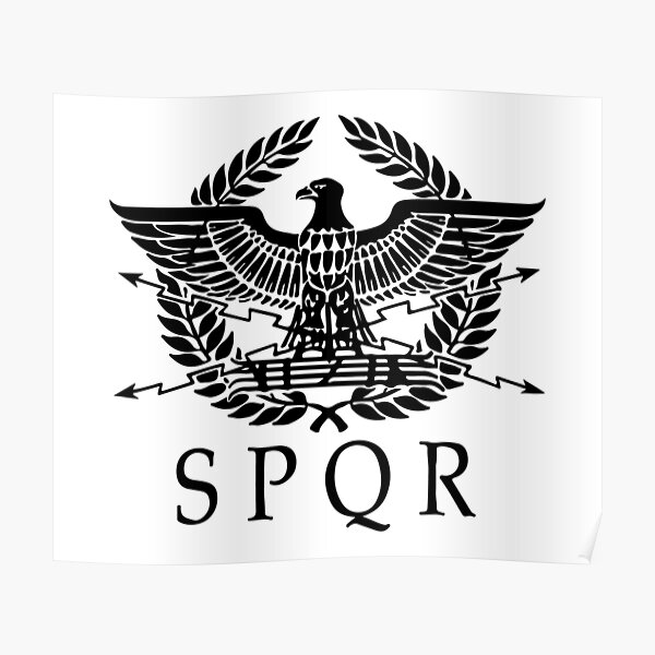 "SPQR (White and Black)" Poster for Sale by Mercatus | Redbubble