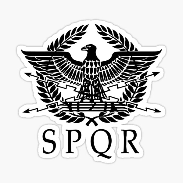 "SPQR (White and Black)" Sticker for Sale by Mercatus | Redbubble