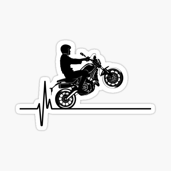 "Motorcycle Heartbeat" Sticker for Sale by Martin-bivert | Redbubble