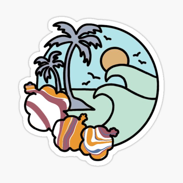 "Beach" Sticker by Etlstickers | Redbubble