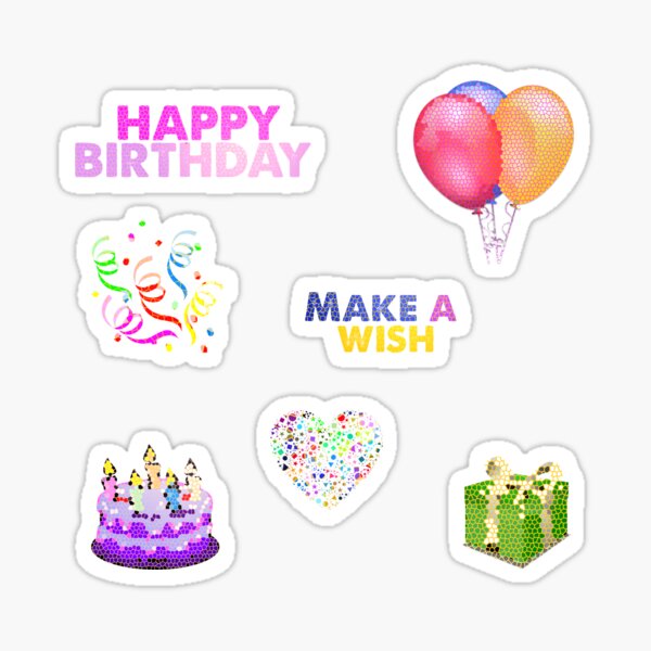 "Traditional Birthday Sticker Pack" Sticker by fdbweiss | Redbubble
