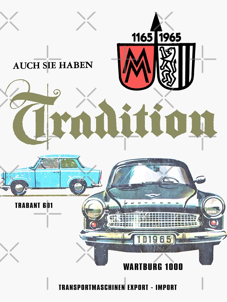 "WARTBURG 1000 / TRABANT 601" Sticker by ThrowbackMotors | Redbubble