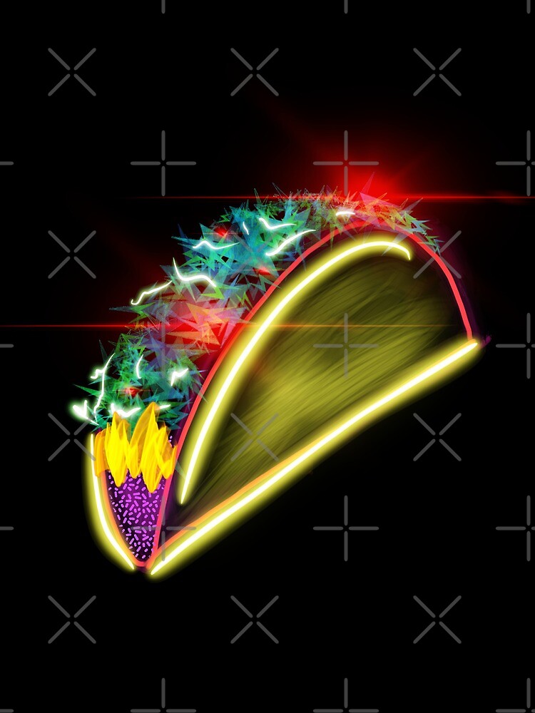 "Neon Space Taco" Art Print by ColorBombed | Redbubble