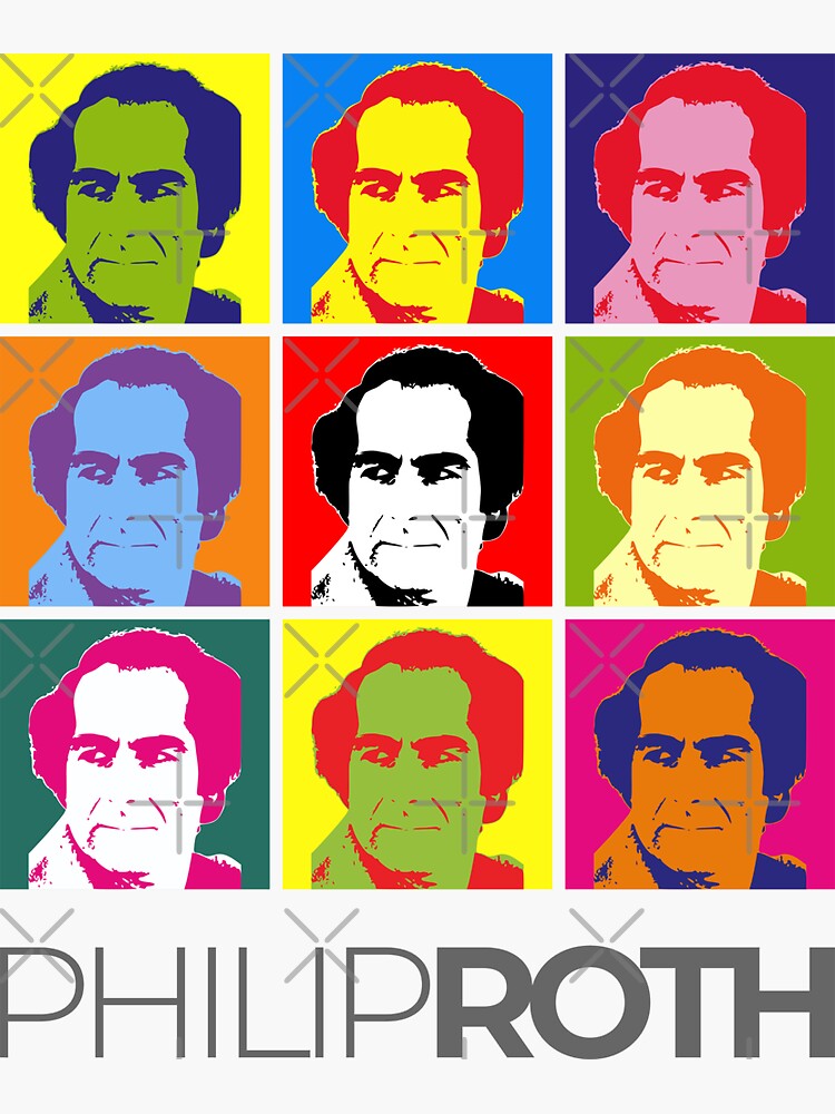 "Philip Roth pop-art poster portrait" Sticker by CMYKStudio | Redbubble