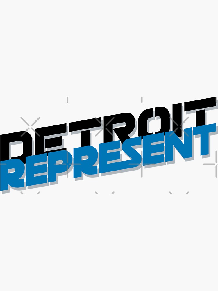 "Detroit Represent" Sticker by retro87tee | Redbubble