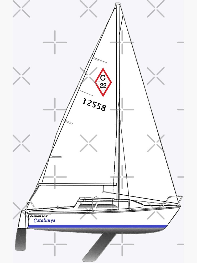 "Catalina 22 Sailboat" Art Print for Sale by angelarowland | Redbubble