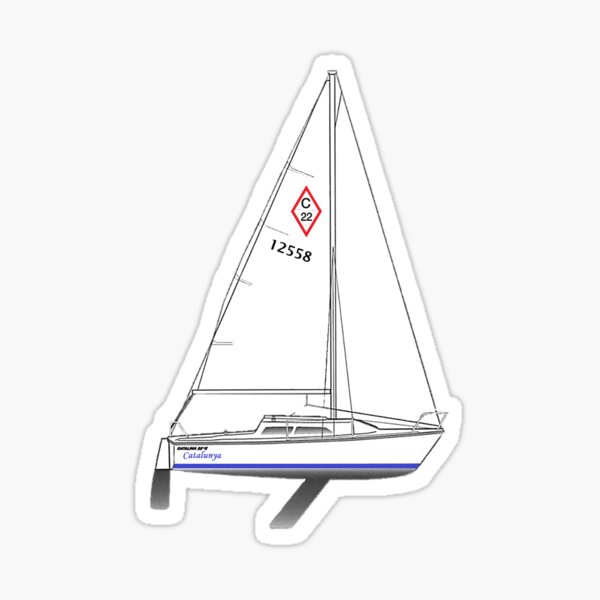 "Catalina 22 Sailboat" Sticker for Sale by angelarowland | Redbubble