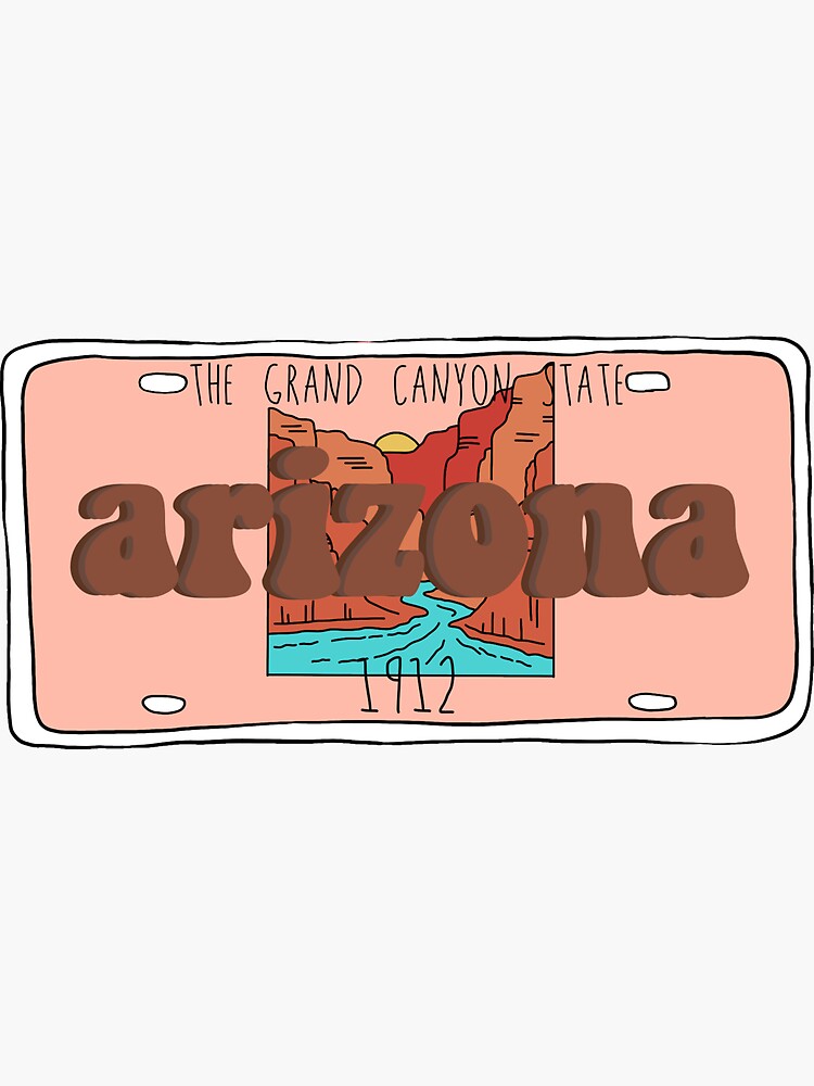 "Arizona License Plate" Sticker for Sale by rebeccafigiel | Redbubble