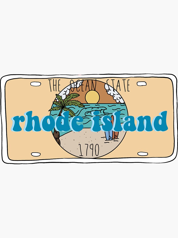 "Rhode Island License Plate" Sticker for Sale by rebeccafigiel | Redbubble