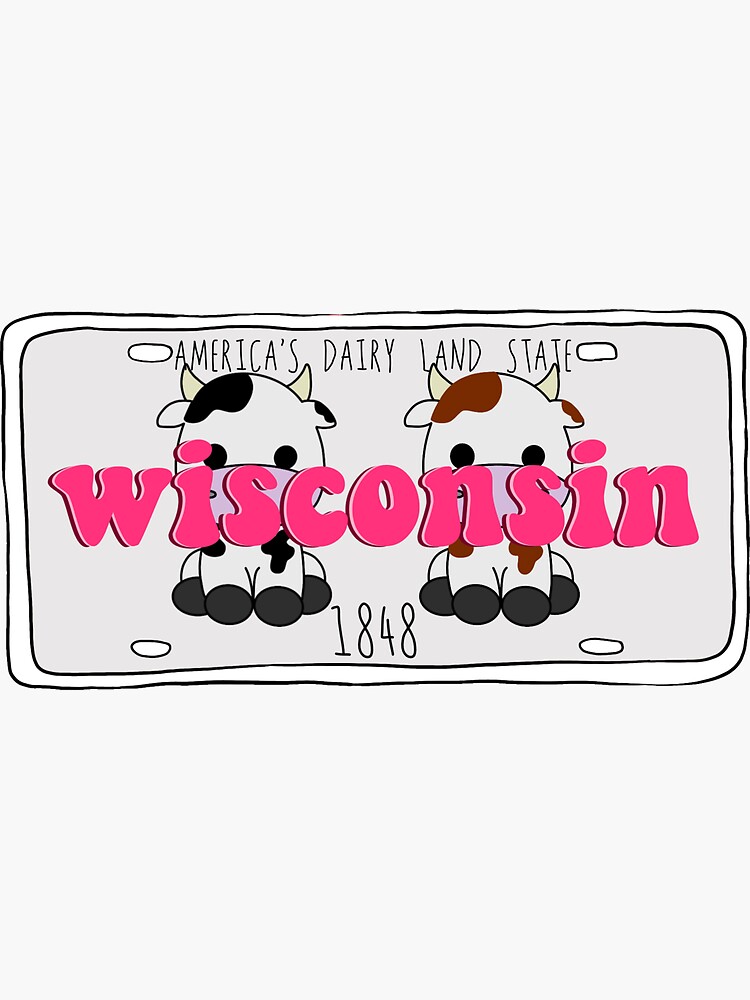 "Wisconsin License Plate" Sticker for Sale by rebeccafigiel | Redbubble