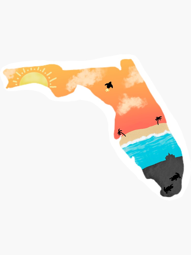 "florida doodle sticker" Sticker by haileystickers0 | Redbubble
