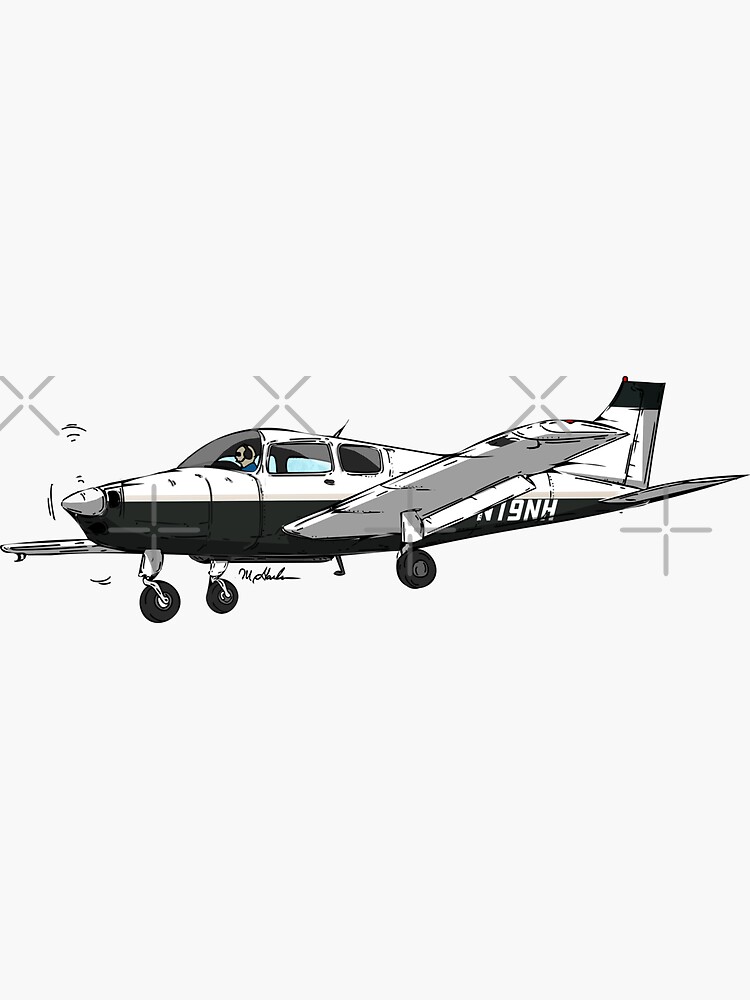 "Beechcraft Musketeer N19NH" Sticker for Sale by Statepallets | Redbubble