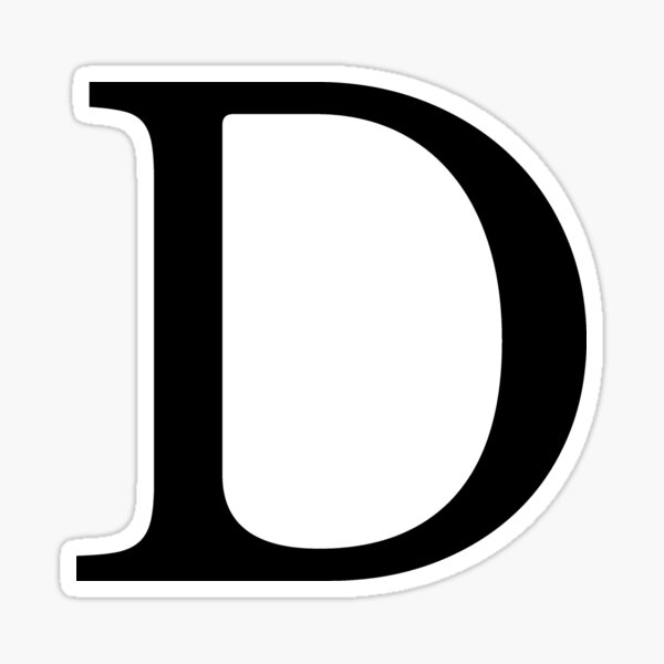 "Letter D - Black Color" Sticker for Sale by FunStudio | Redbubble