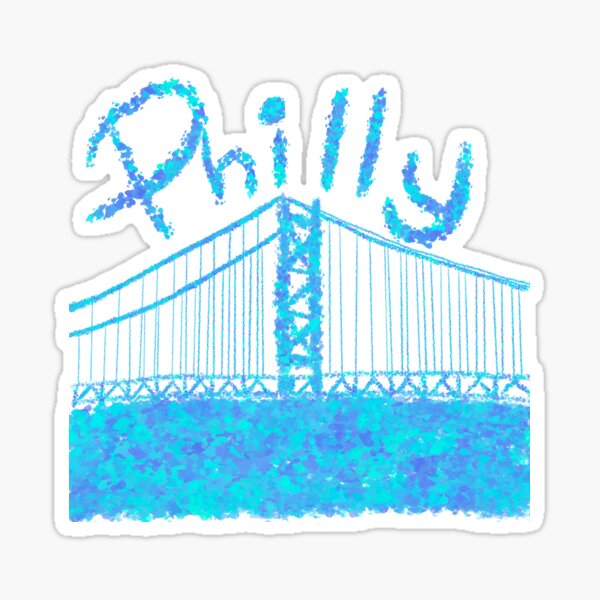 "Philadelphia Bridge, Philly illustration" Sticker for Sale by Gabby ...