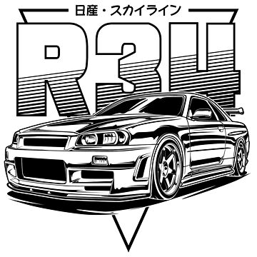 "Skyline GTR R34" Sticker for Sale by idrdesign | Redbubble
