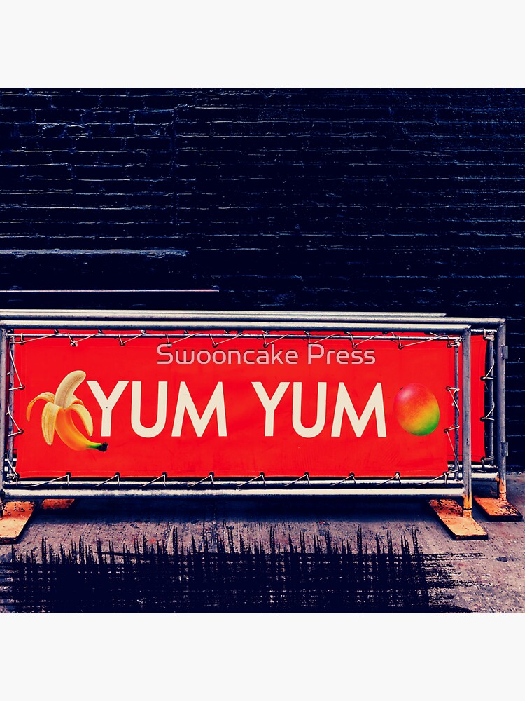 "Yum Yum Poster" Sticker by mistivelvet | Redbubble