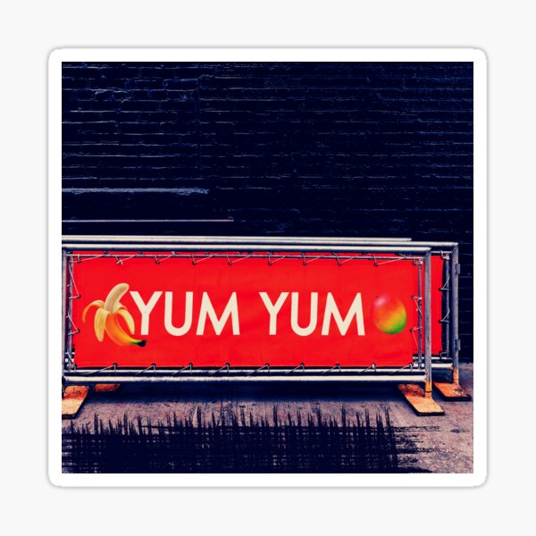 "Yum Yum Poster" Sticker by mistivelvet | Redbubble