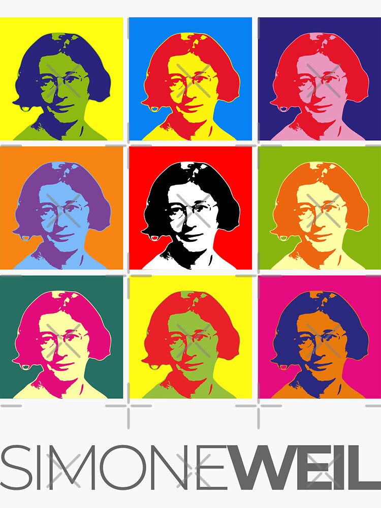 "Simone Weil pop-art poster portrait" Sticker for Sale by CMYKStudio ...