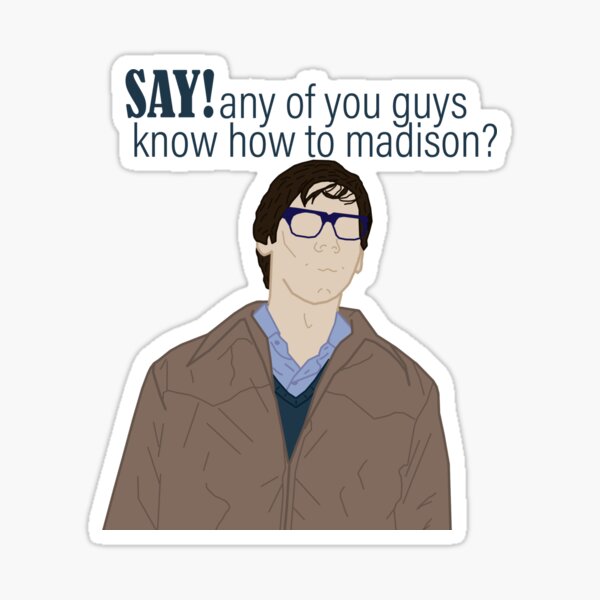 "Madison??" Sticker for Sale by baileyyfaith | Redbubble