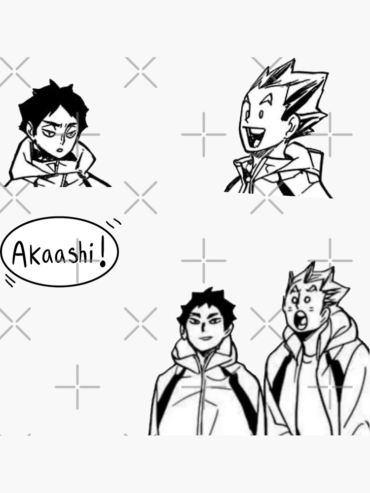 "Haikyuu!! Akaashi and Bokuto Sticker Set" Sticker for Sale by vasilaa ...