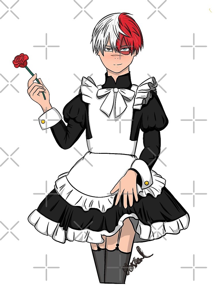 "Maid Shoto Todoroki BNHA" Metal Print by explosionpins | Redbubble