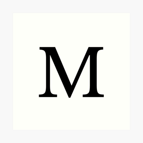"Letter M - Black Color" Art Print by FunStudio | Redbubble