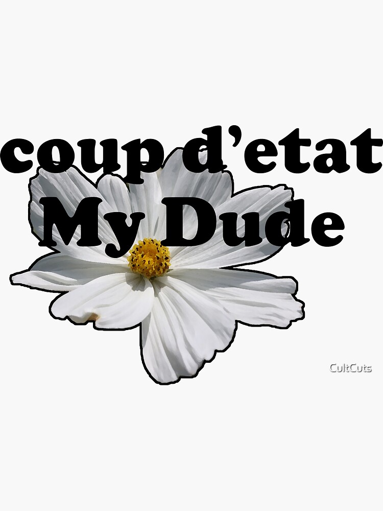 "coup d'etat My Dude" Sticker for Sale by CultCuts | Redbubble