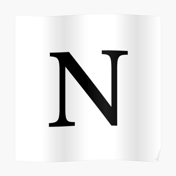 "Letter N - Black Color" Poster for Sale by FunStudio | Redbubble