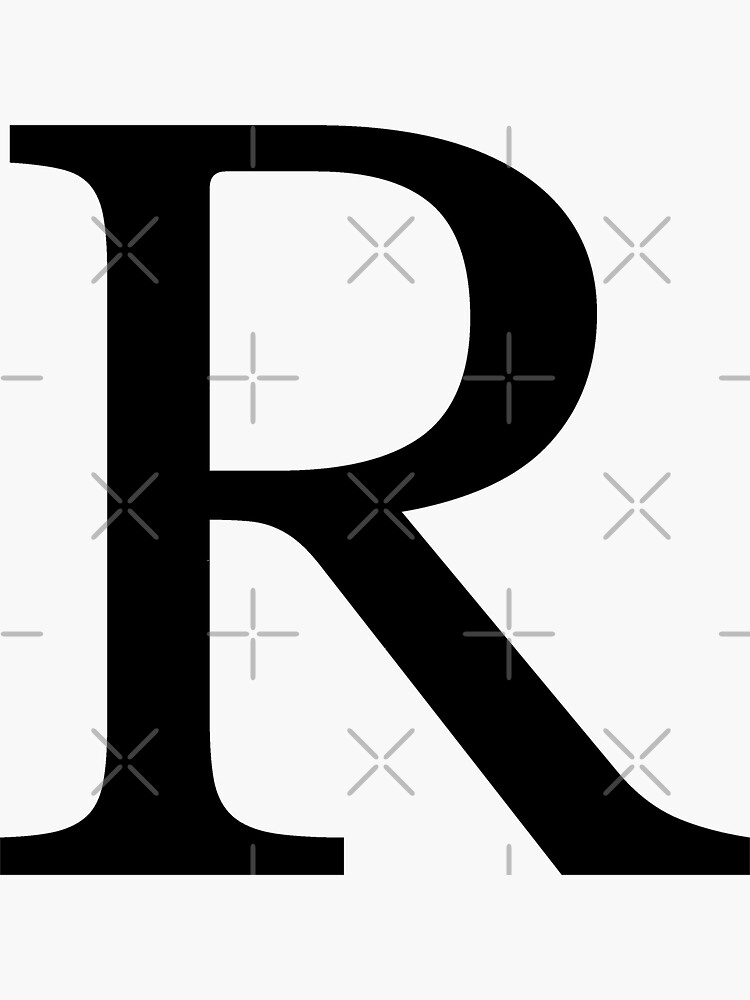 "Letter R - Black Color" Sticker for Sale by FunStudio | Redbubble