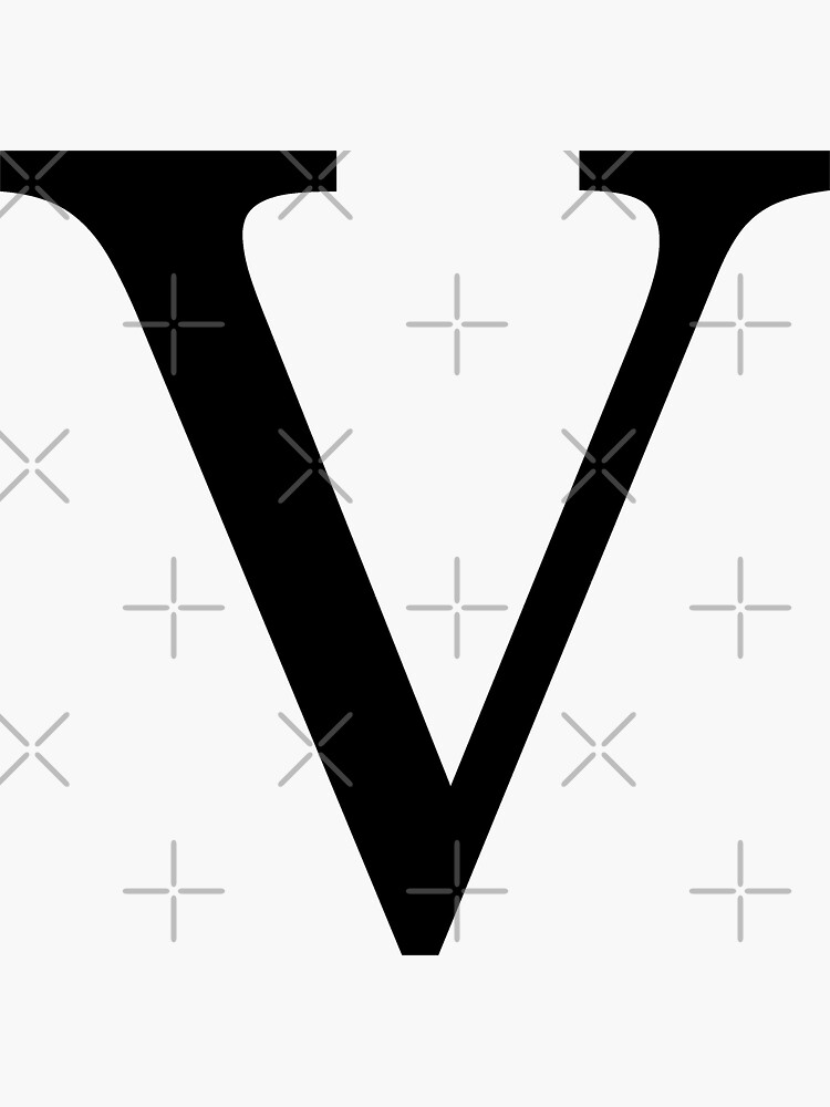 "Letter V - Black Color" Sticker for Sale by FunStudio | Redbubble