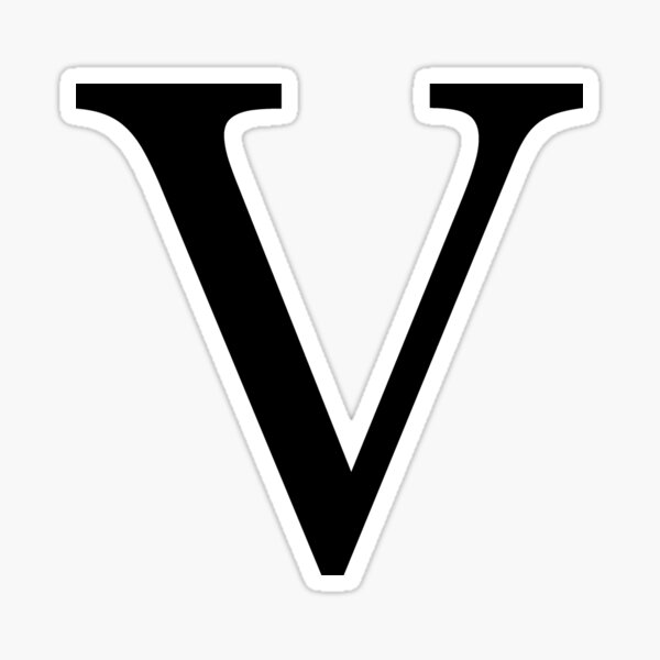 "Letter V - Black Color" Sticker for Sale by FunStudio | Redbubble