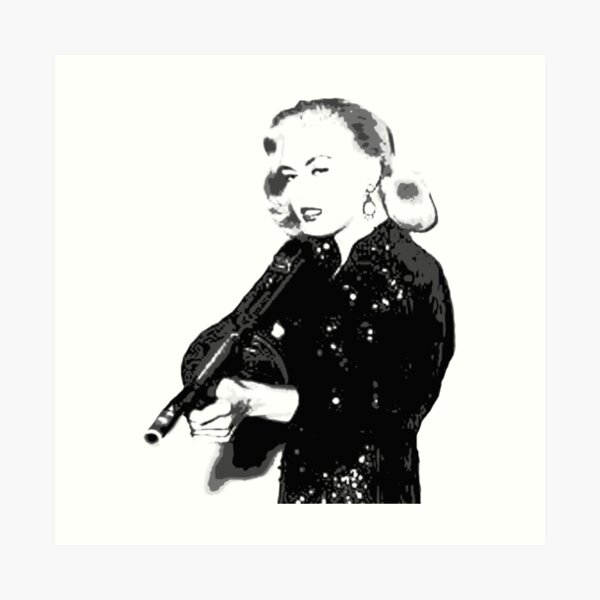 "Femme 1940s PinUp Girl With Gun" Art Print by TinaMancusi | Redbubble