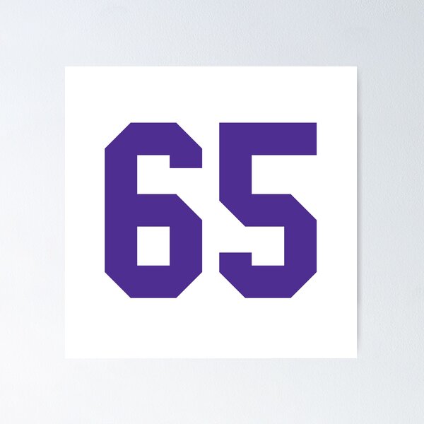 "Sixty-Five Purple Jersey Number Sports 65" Poster for Sale by ...