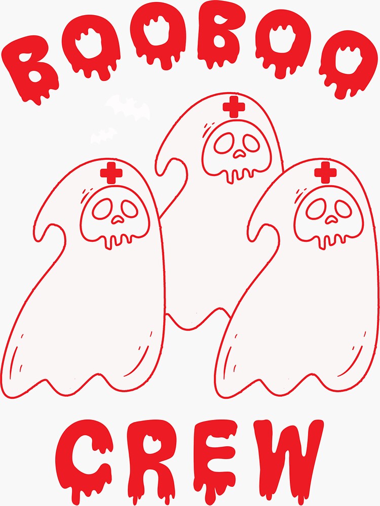 "Boo Boo Crew Halloween Hospital Nurse Doctor Gift" Sticker for Sale by ...