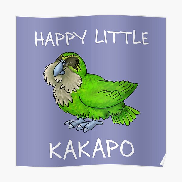 "Happy Little Kakapo" Poster for Sale by Pebblestone | Redbubble
