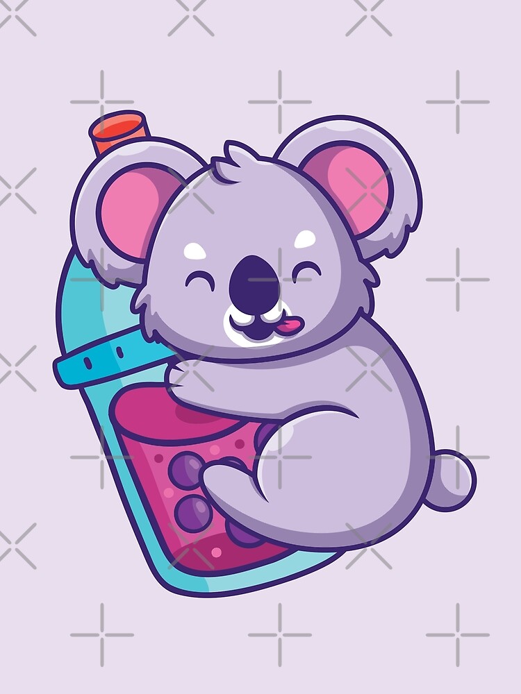 "Cute Kawaii Koala Boba tea illustration" Art Print by lettersbysid ...