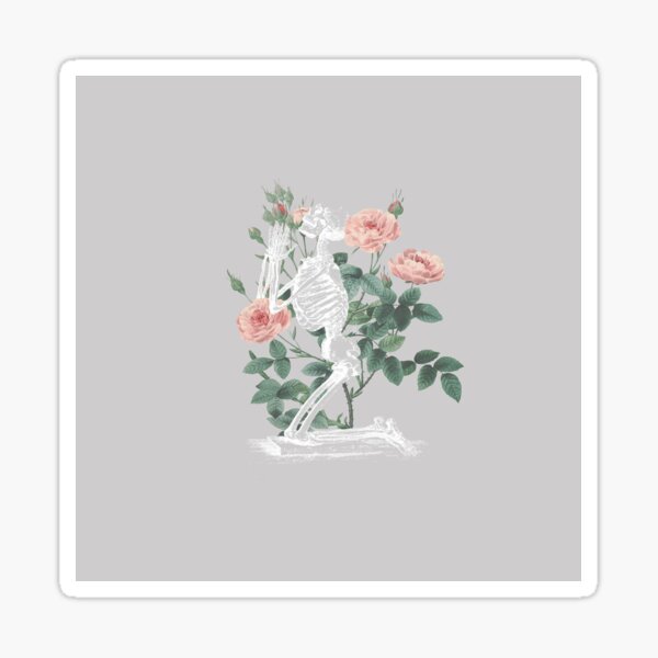 Aesthetic Skull Rose Flower Sticker For Sale By Arigetlam Redbubble