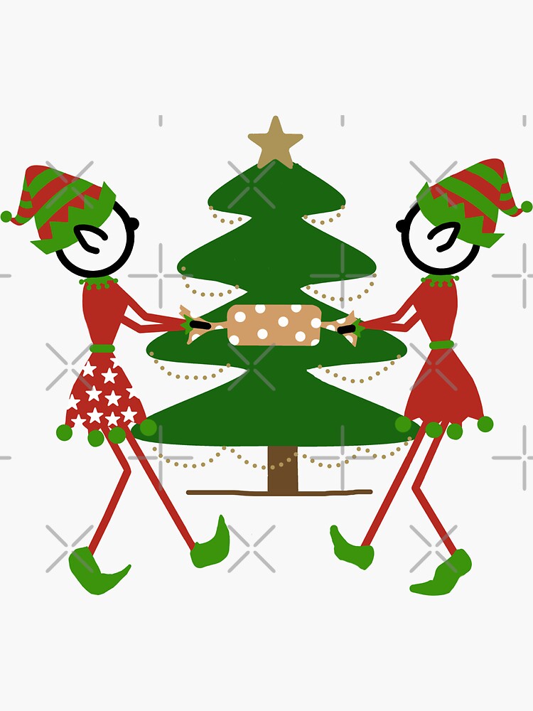 "Stickman Elf / Christmas Cracker" Sticker for Sale by LotusCreations ...
