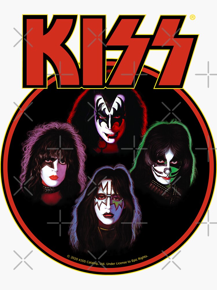 "KISS Band Logo with Members " Sticker for Sale by designminimal ...