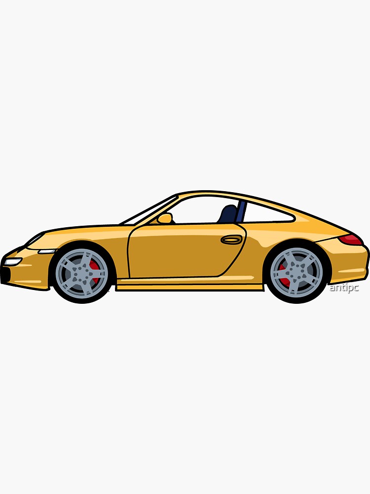 "Porsche 911 997 Carrera S Speed Yellow" Sticker for Sale by antipc ...