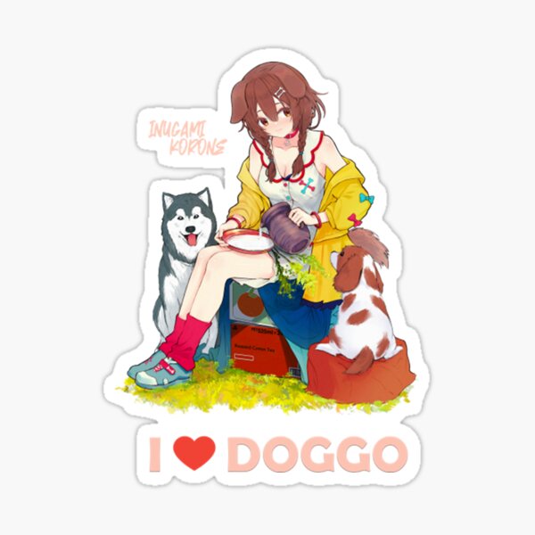 "Hololive Gamers - Inugami Korone I Love Doggo" Sticker for Sale by ...