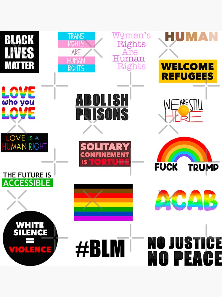 "Human Rights Stickers" Magnet for Sale by Drawingvild | Redbubble