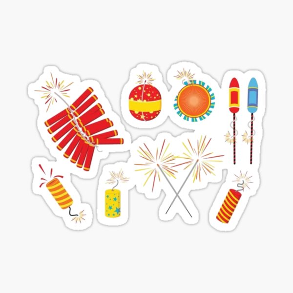 "diwali crackers" Sticker for Sale by simplysassy | Redbubble