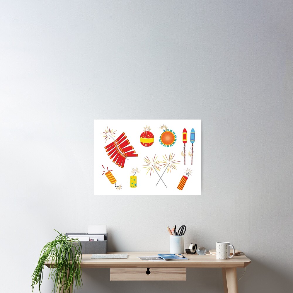 "diwali crackers" Poster by simplysassy | Redbubble