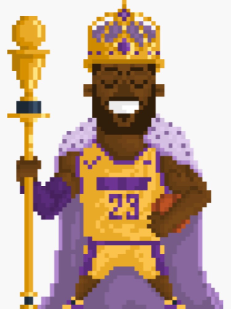 "Pixel Retro King Lebron James NBA 2020" Sticker for Sale by ...