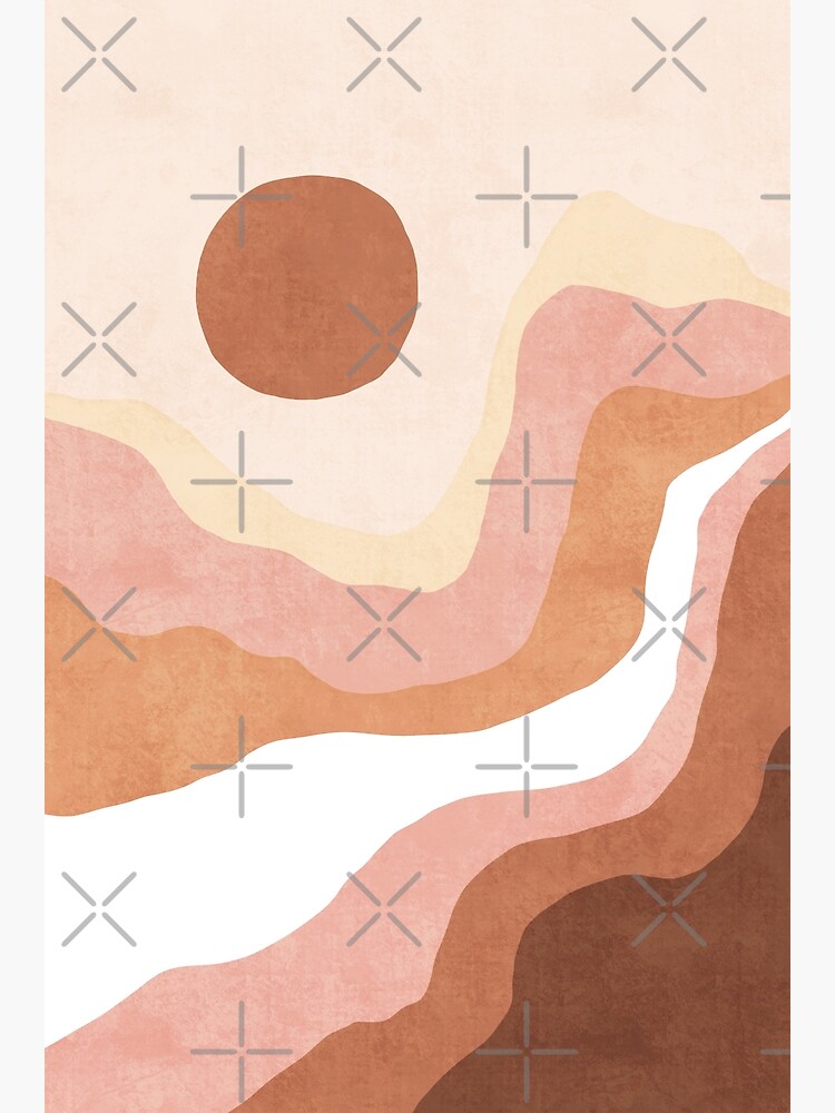 "Neutral & pink mountain sun landscape" Art Print for Sale by Miss ...