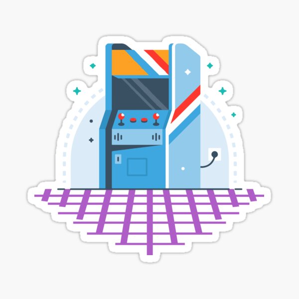 "Arcade Game Machine Cabinet - Retro 80's" Sticker by roxy7922 | Redbubble