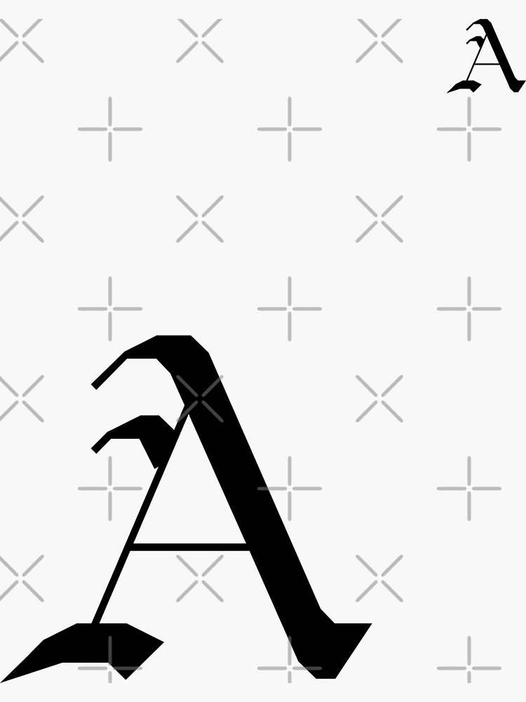 "letter a gothic design" Sticker by manservs2020 | Redbubble