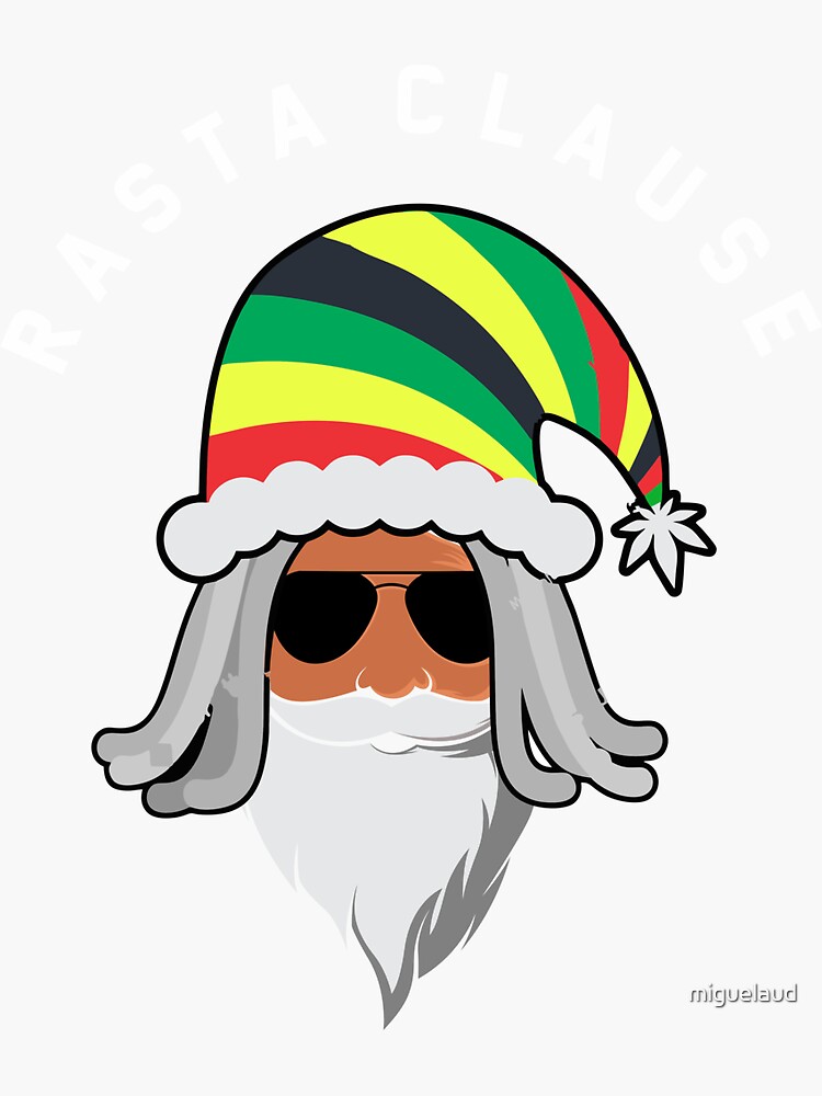 "Rasta Claus Funny Meme Based Christmas and Holiday Design" Sticker for ...